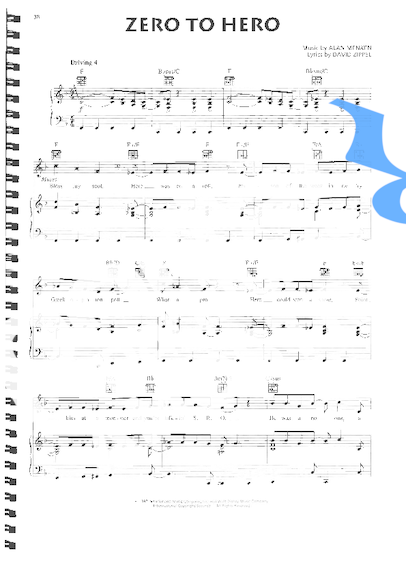 Zero To Hero (Hercules) - Alan Menken - Partitura para Piano