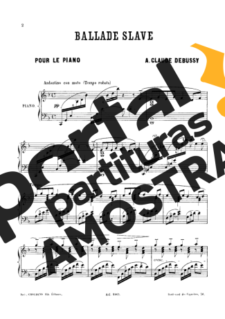 Ballade - Claude Debussy - Partitura para Piano