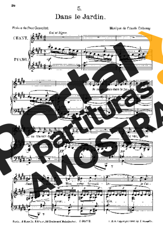 Dans Le Jardin - Claude Debussy - Partitura para Piano