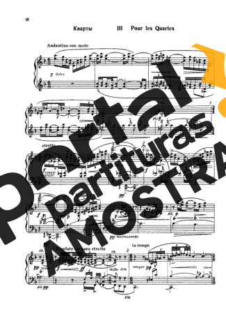 Etude III (Pour Les Quartes) - Claude Debussy - Partitura para Piano