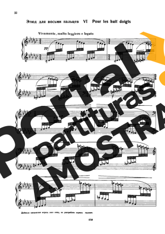 Etude VI (Pour Les Huit Doigts) - Claude Debussy - Partitura para Piano