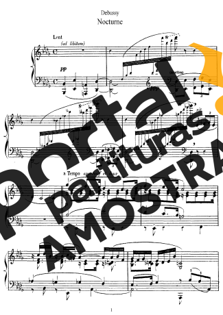 Nocturne - Claude Debussy - Partitura para Piano