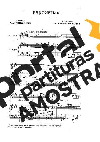 Pantomime - Claude Debussy - Partitura para Piano