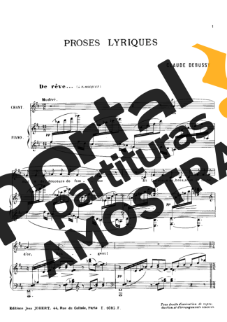 Proses Lyriques - Claude Debussy - Partitura para Piano