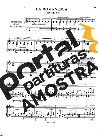 La Romanesca S.252a - Franz Liszt - Partitura para Piano