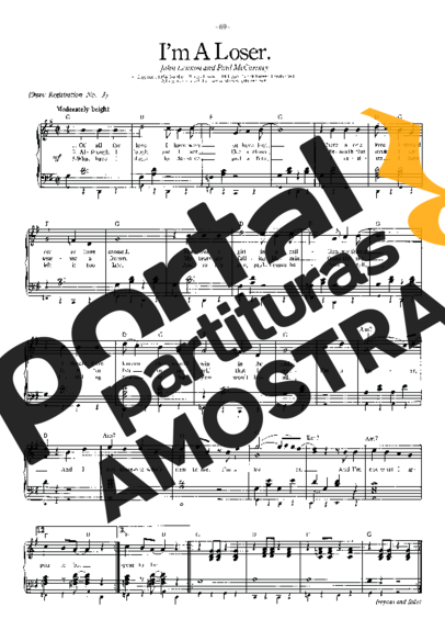 I´m A Loser - The Beatles - Partitura para Piano